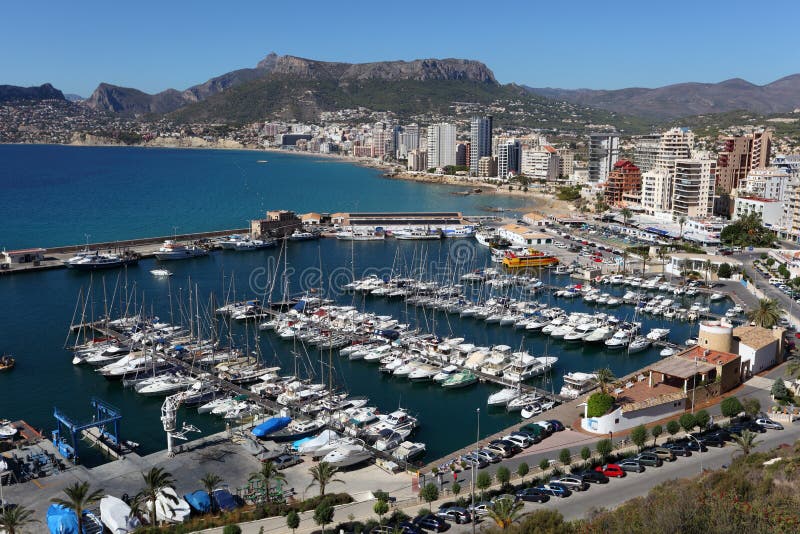 Marina of Resort Calpe, Spain Stock Photo - Image of promenade, spanish ...