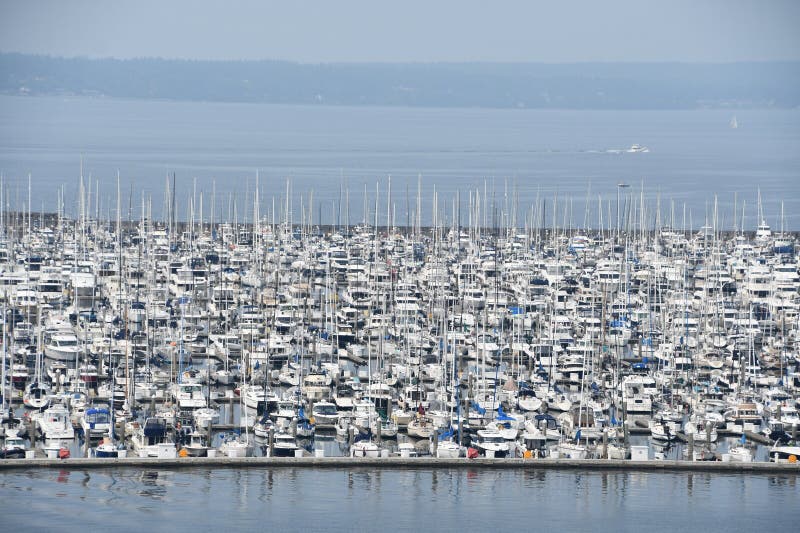 Marina in Seattle, Washington State Stock Photo - Image of downtown ...