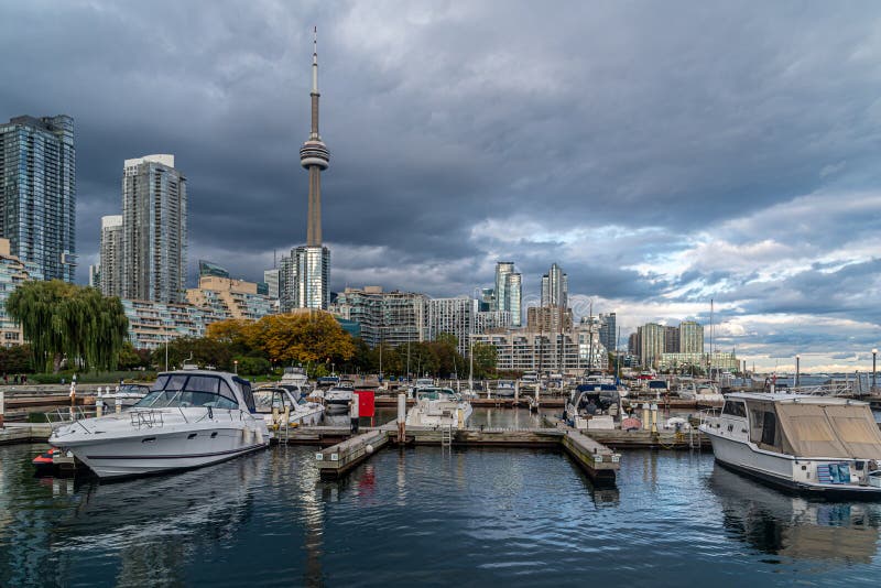 Marina in Toronto stock photo. Image of yacht, skyscraper - 241054302