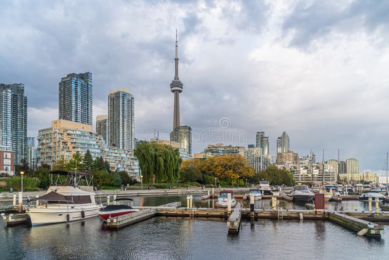 Marina in Toronto stock image. Image of skyscraper, ontario - 265779451