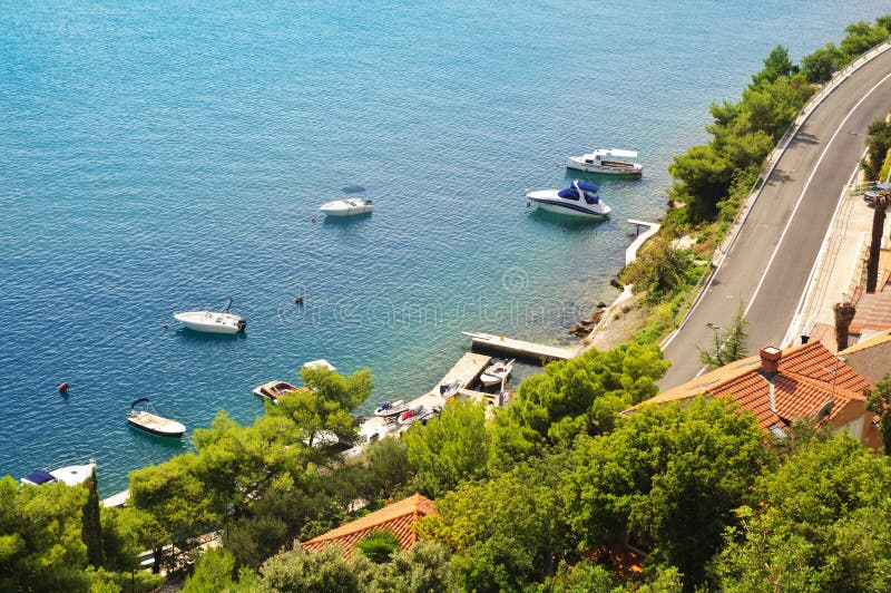 Marina on turquoise waters stock photo. Image of marina - 113011974