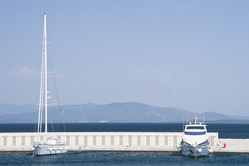 Marina with Yachts and Boats Stock Image - Image of boat, coast: 32430971
