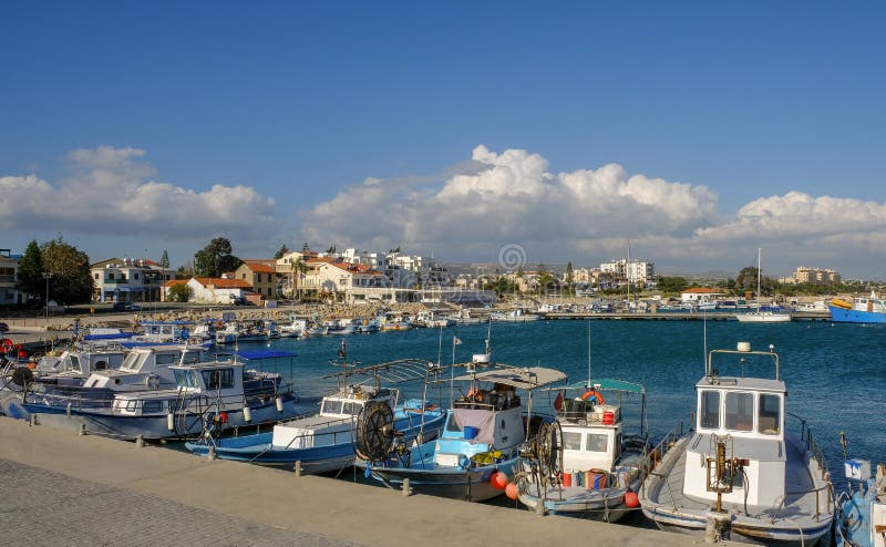 Marina, Zygi, View of Harbour and Village. Editorial Photography ...