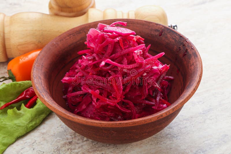 Marinated Cabbage with Beetroot and Spices Stock Image - Image of ...