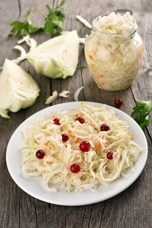 Marinated Cabbage on Country Table Stock Image - Image of plate, carrot ...