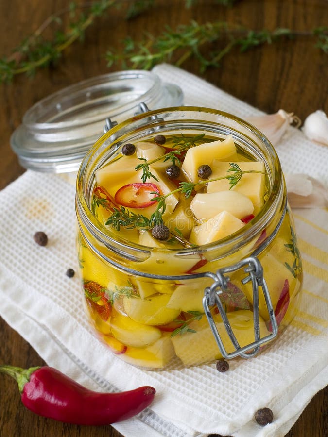 Marinated cheese stock photo. Image of chilli, color - 16167778