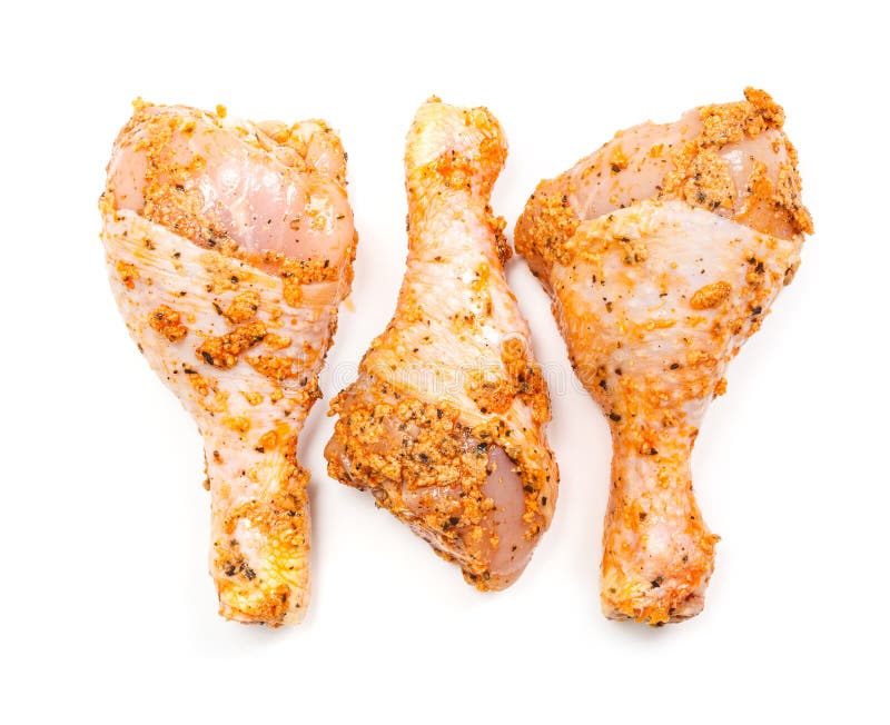 Marinated Fillet Isolated on a White Background. Raw Chicken Breast ...