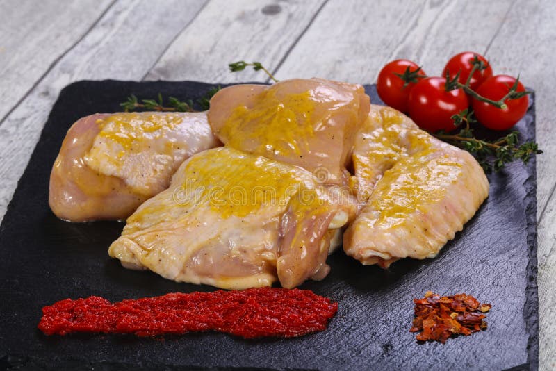 Marinated Chicken with Mustard Stock Photo - Image of lemon, fillet ...