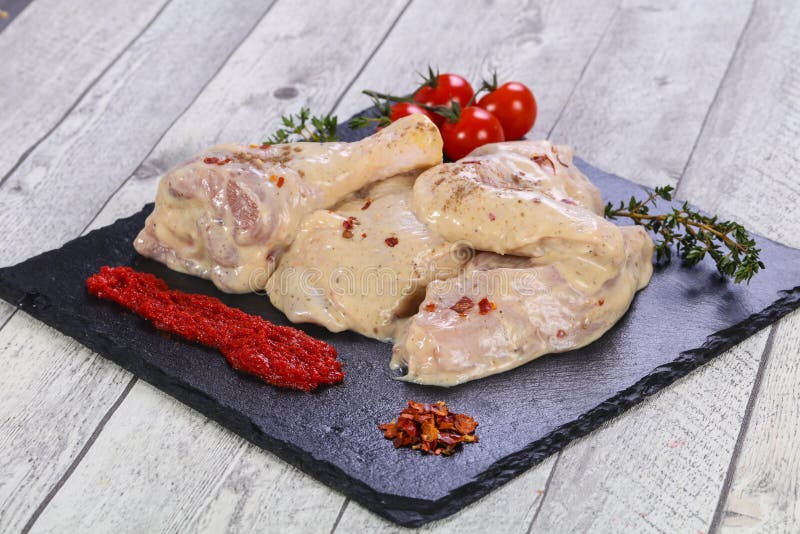 Marinated Chicken Ready for Roast Stock Photo - Image of background ...