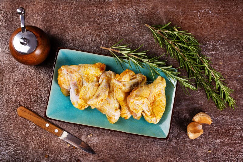Marinated Chicken Wings with Spice Stock Photo - Image of preparation ...