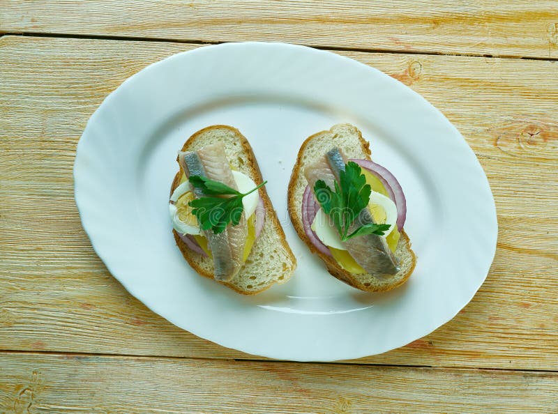 Marinated Fish Canapes stock image. Image of green, meal - 88220983