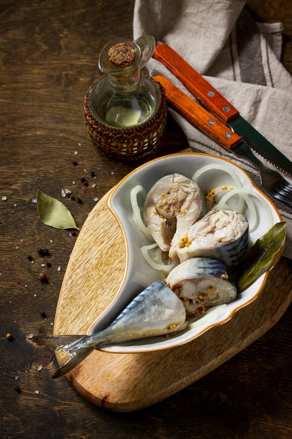 Marinated Fish. Marinated Mackerel with Spices. Stock Photo - Image of ...