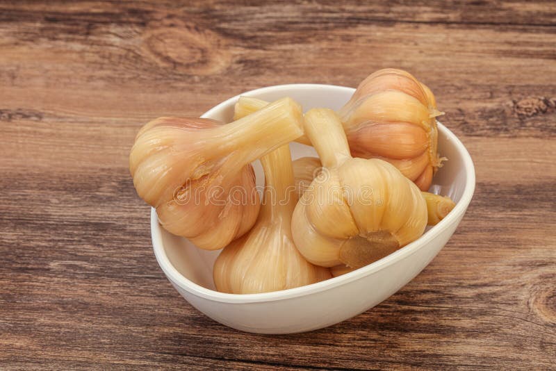 Marinated Garlic in the Bowl Stock Photo - Image of ingredient ...