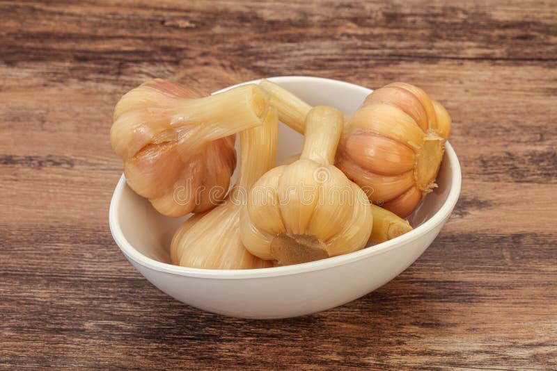 Marinated Garlic in the Bowl Stock Image - Image of food, product ...