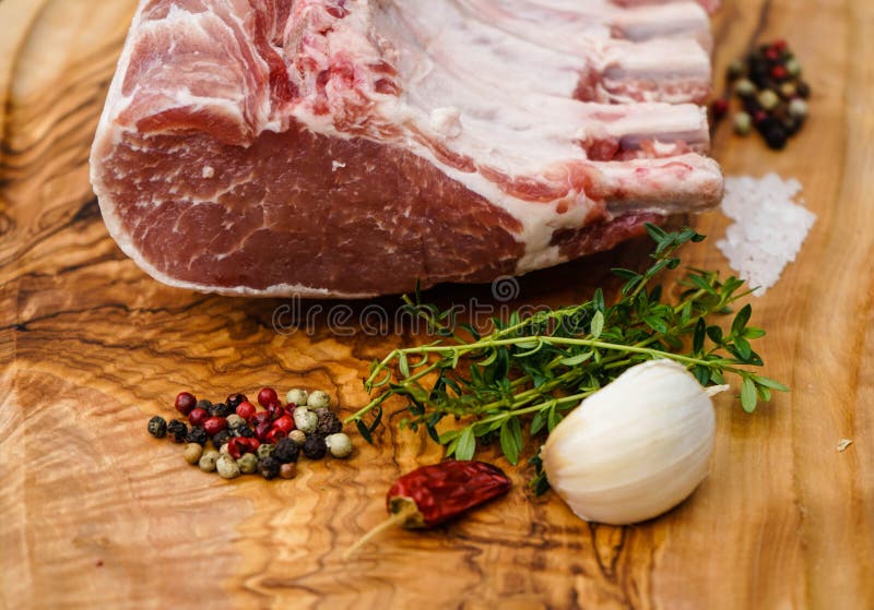 Marinated Iberico carree stock image. Image of fillet - 201692133