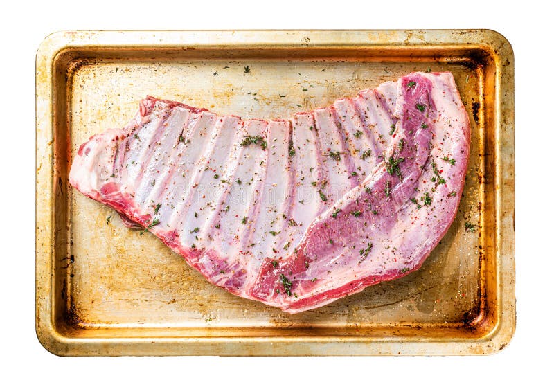 Marinated Lamb Mutton Ribs with Herbs and Thyme in Baking Dish ...