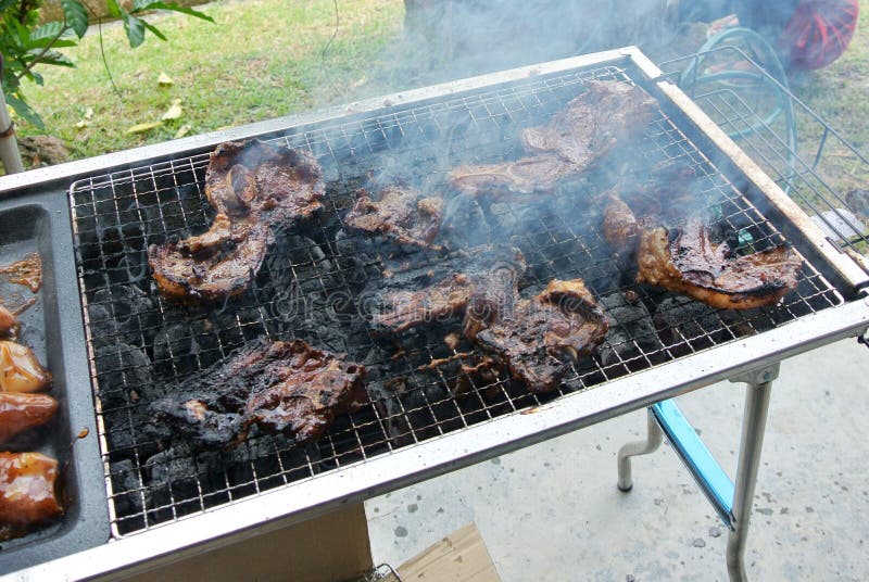 Marinated Mutton with Spices, Grilled and Smoked Stock Image - Image of ...