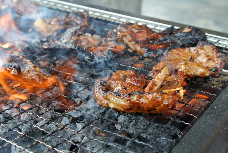 Marinated Mutton with Spices, Grilled and Smoked Stock Image - Image of ...