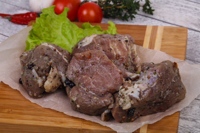 Coocking Meat for Outdoor Barbecue. Close Up Meat Barbecue on a ...