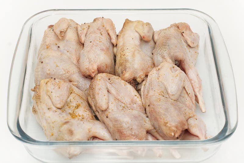 Marinated Raw Quail Carcass Stock Photo - Image of game, cooking: 29638386