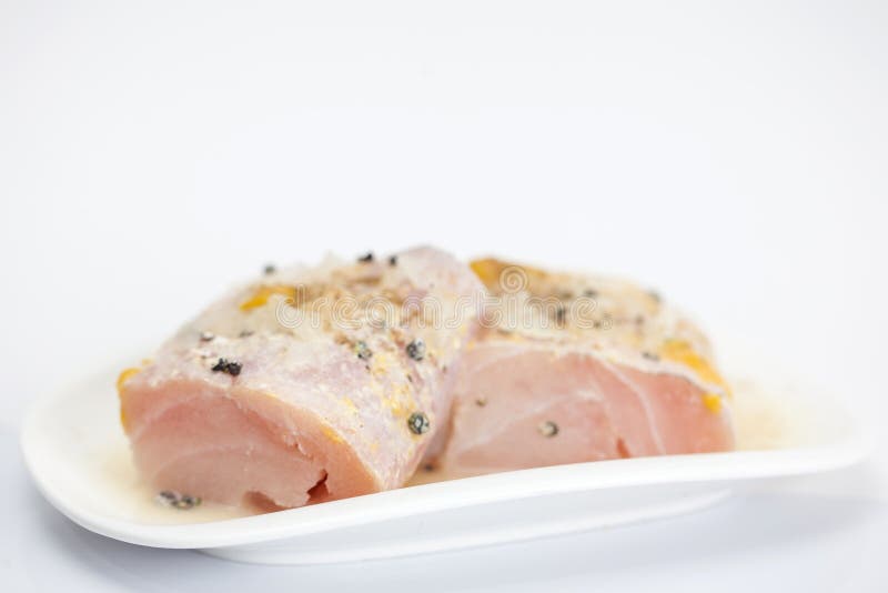 Marinated Raw Sea Bass Fillet Stock Image - Image of cooking ...