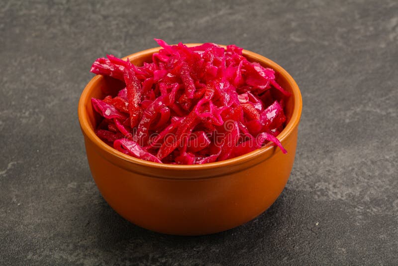 Marinated Red Cabbage in the Bowl Stock Image - Image of rustic ...