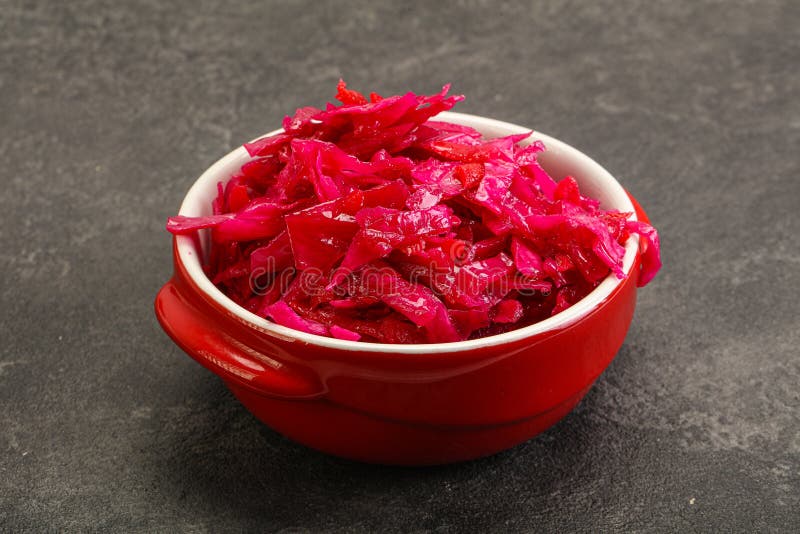 Marinated Red Cabbage in the Bowl Stock Photo - Image of vegetable ...
