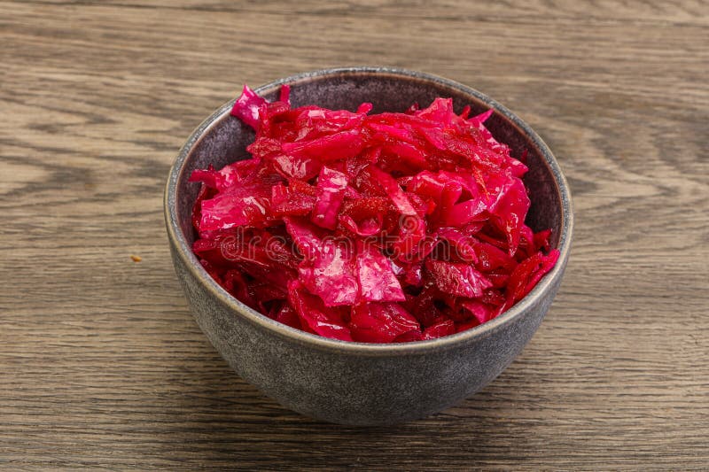 Marinated Red Cabbage in the Bowl Stock Photo - Image of fermented ...