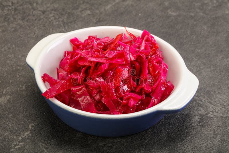 Marinated Red Cabbage in the Bowl Stock Image - Image of garlic ...