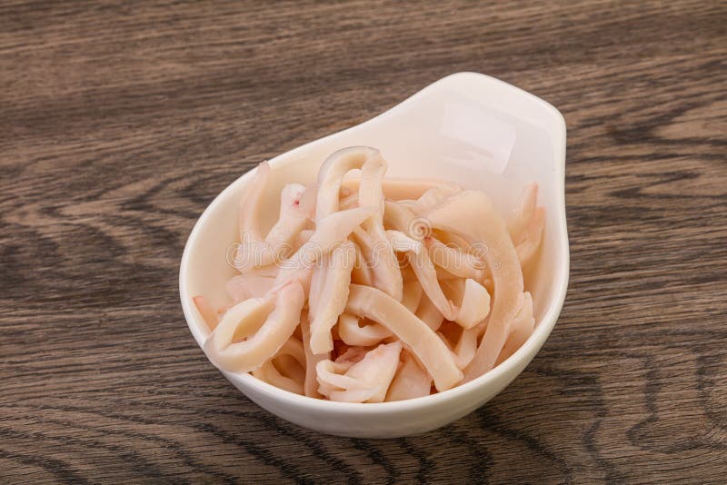 Marinated Squid Slices in the Bowl Stock Image - Image of cooked, white ...