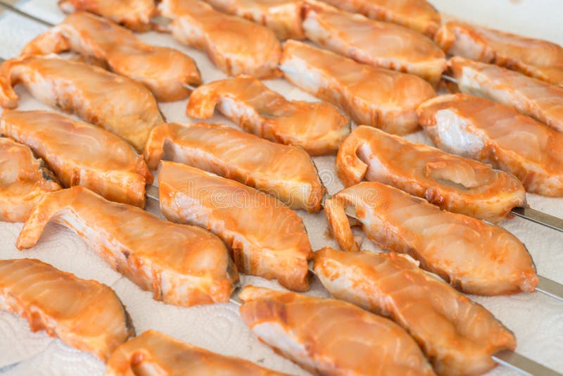 Marinated sturgeon fillets stock photo. Image of marinated - 33112132