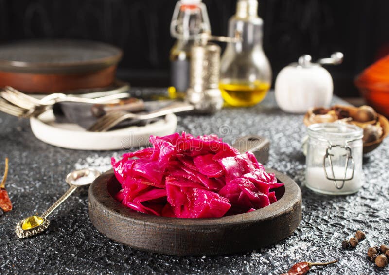 Marinated White Cabbage with Beet and Spices with Pickled Parsley ...