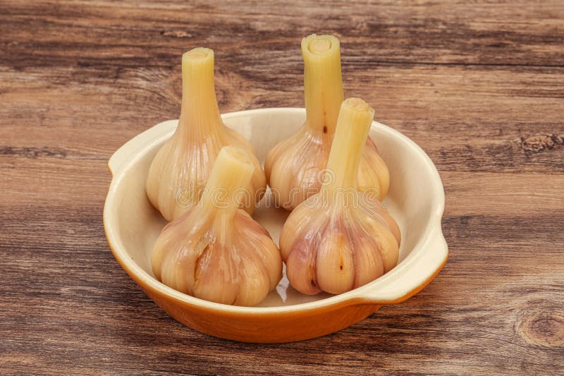 Marinated Garlic in the Bowl Stock Image - Image of cooking, closeup ...