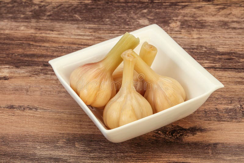 Marinated Garlic in the Bowl Stock Photo - Image of vegan, nutrition ...