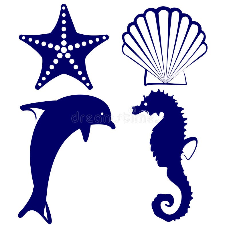 Seashell stock vector. Illustration of isolated, black - 32972508