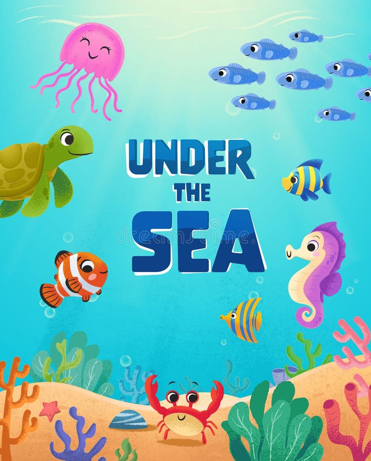 Marine Animals Under the Sea Stock Vector - Illustration of summer ...