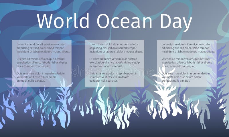 Marine Background For Banner And Web Design. The Underwater World With ...