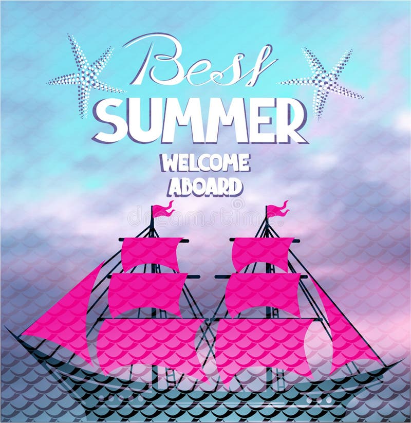 Marine Background Template with the Sea Design Elements Stock ...