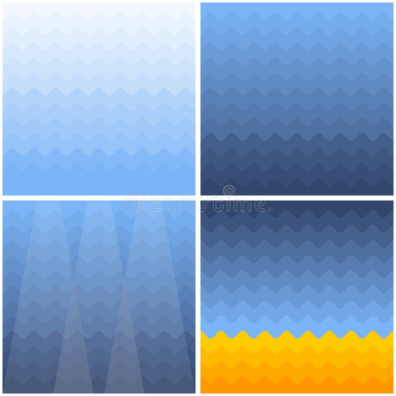 Marine Background with Waves Gradient Stock Vector - Illustration of ...