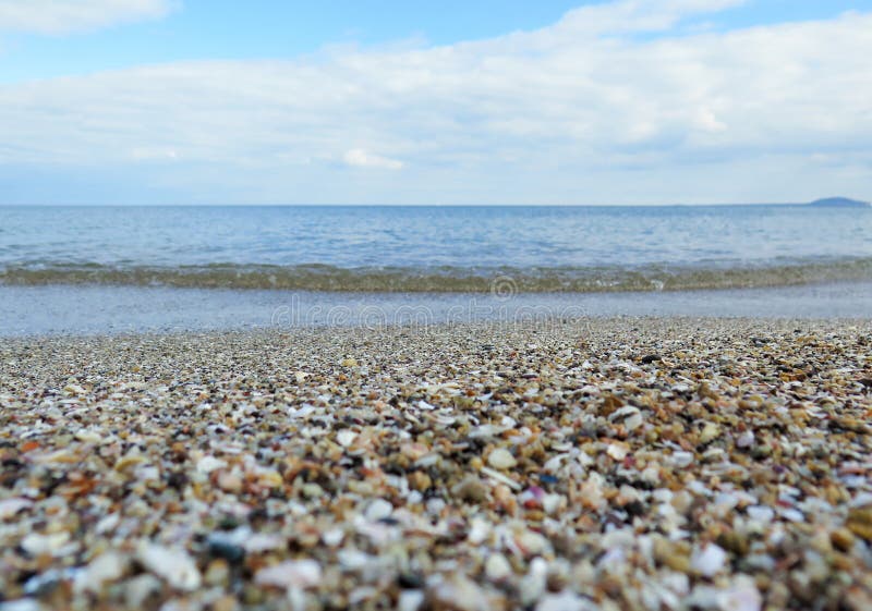 Marine Background with Waves, Sand and Horizon. the Plan Stock Image ...