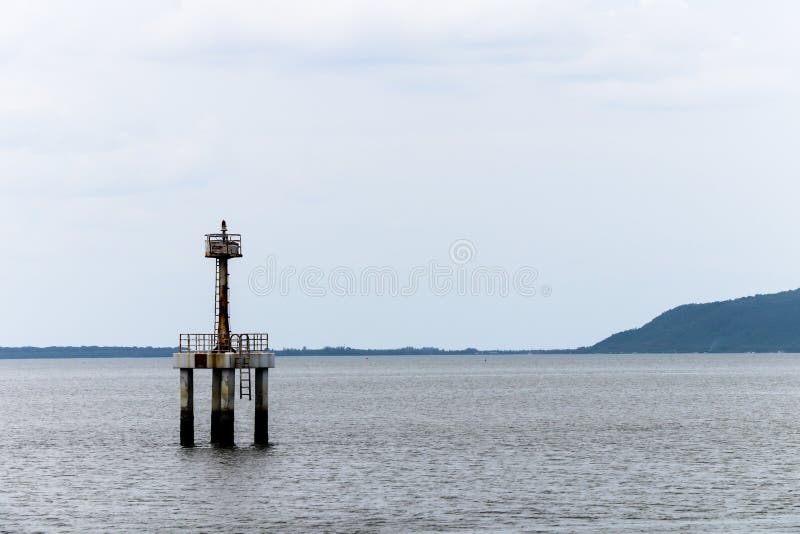Marine beacon light stock image. Image of high, background - 94862849