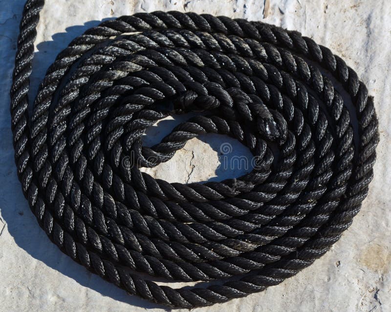 Marine black rope stock image. Image of rope, black - 108759183