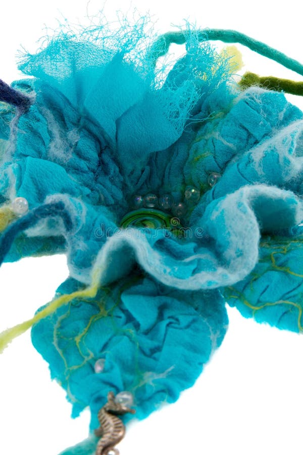Marine Blue Flower Made from Wool Stock Image - Image of beauty, head ...