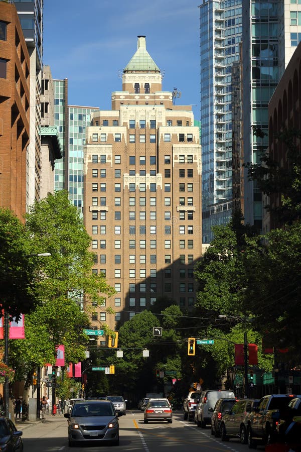 Marine Building, Vancouver Van De Binnenstad Stock Afbeelding - Image ...