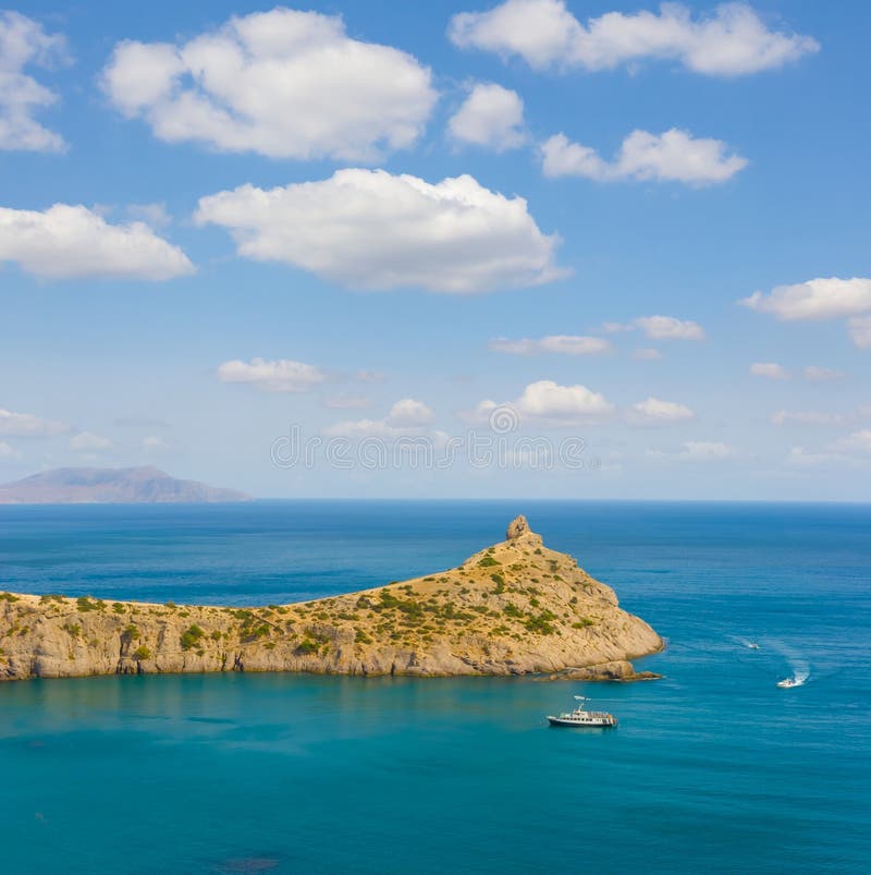 Marine cape among sea bay stock photo. Image of boundless - 328478324