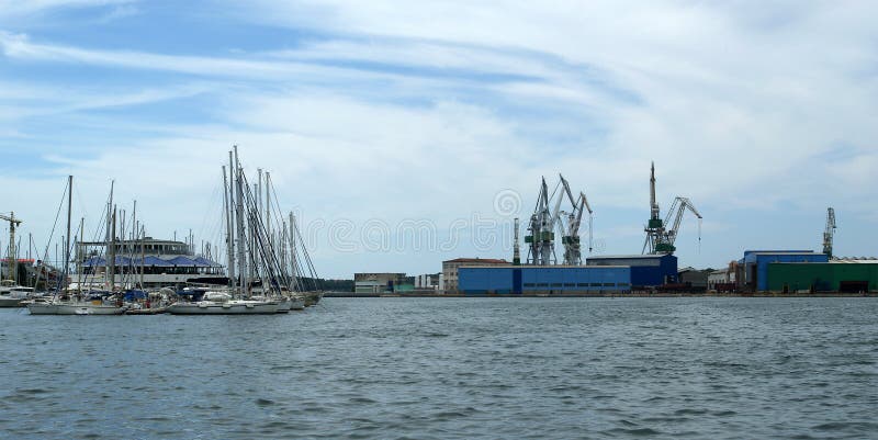 Marine cargo port. Cranes stock photo. Image of container - 36659244