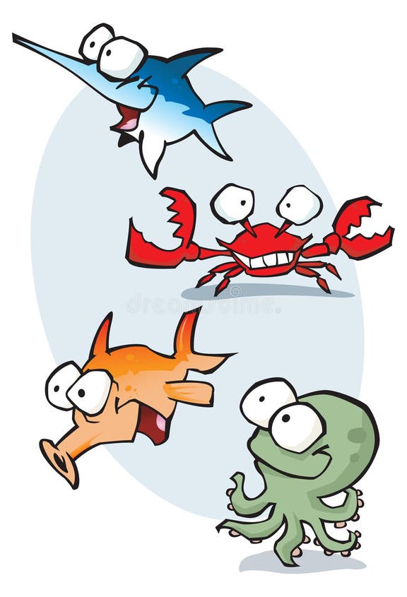 Marine Cartoons stock illustration. Illustration of fish - 22929066