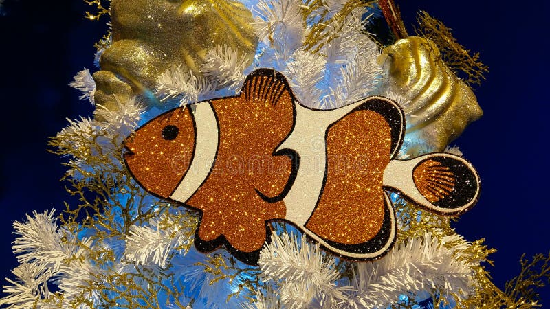 Marine Christmas Tree with Funny Big Fish Stock Photo - Image of giant ...