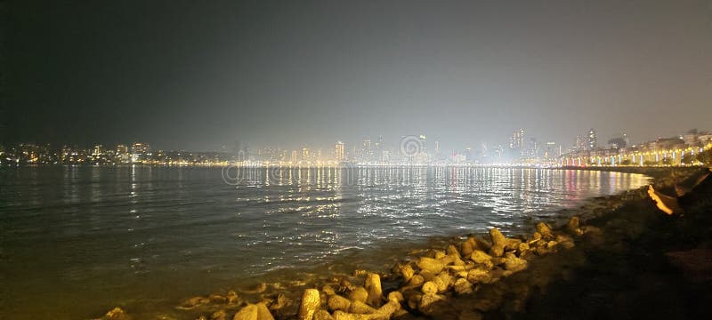 Marine Drive Night stock photo. Image of marine, nature - 272135460