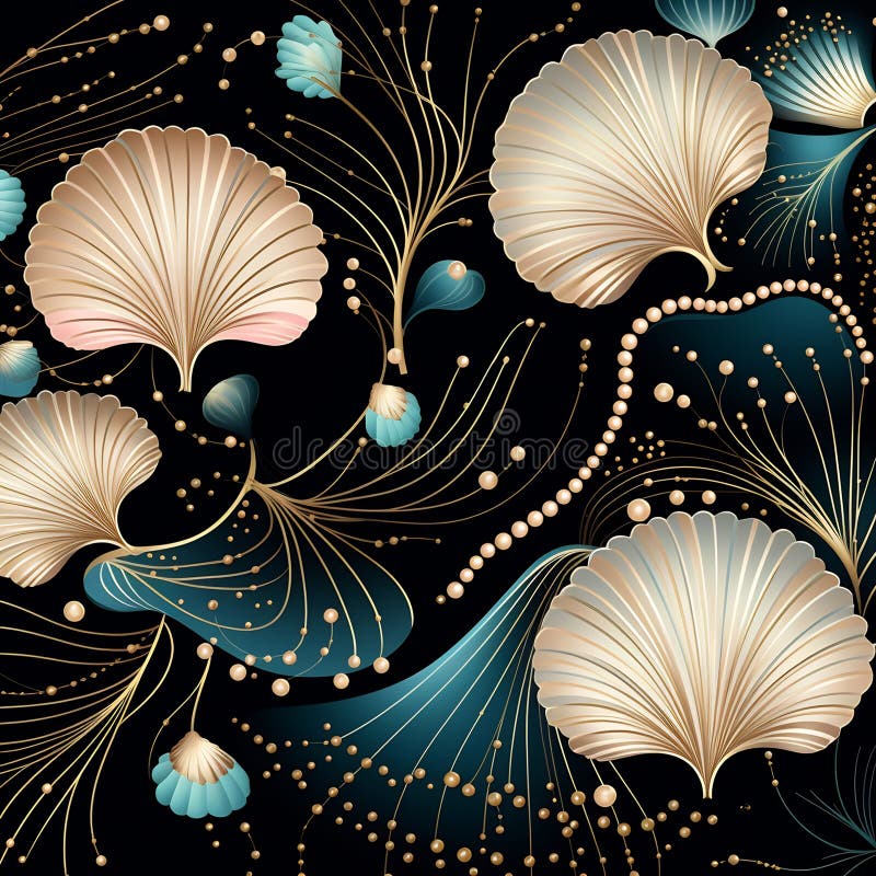 Marine Elegance: Seashell Mosaic Stock Image - Image of shell, network ...